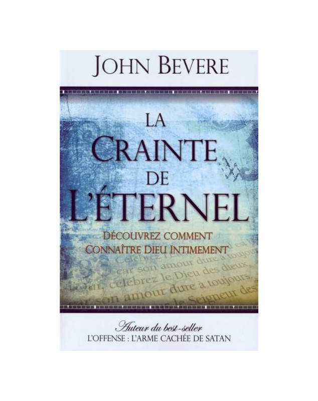 La crainte de l'Eternel - Librairie chrétienne en ligne 7ici